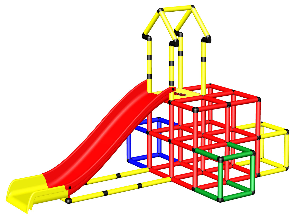 Climbing Cube with Modular Slide – QUADRO